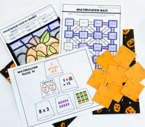 Spooky Halloween Multiplication Stations